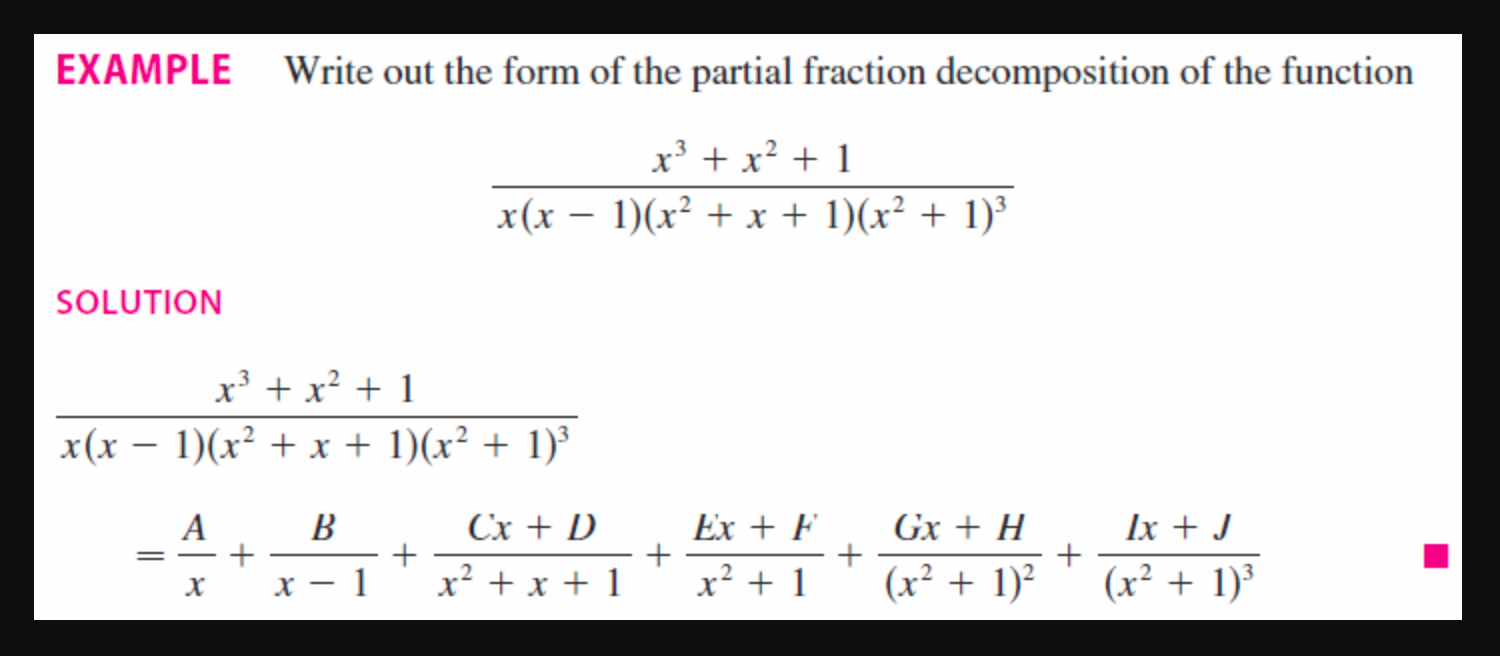 Solved Write out the form of the partial fraction | Chegg.com