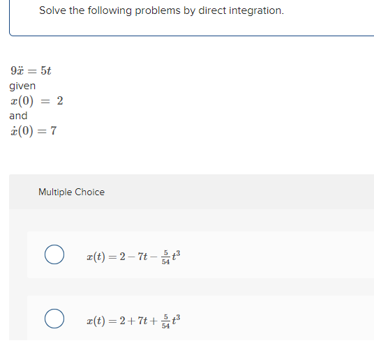 Solved Solve the following problems by direct integration. | Chegg.com