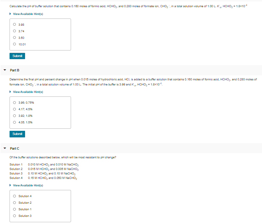 Solved Calculate the pH of buffer solution that contains | Chegg.com