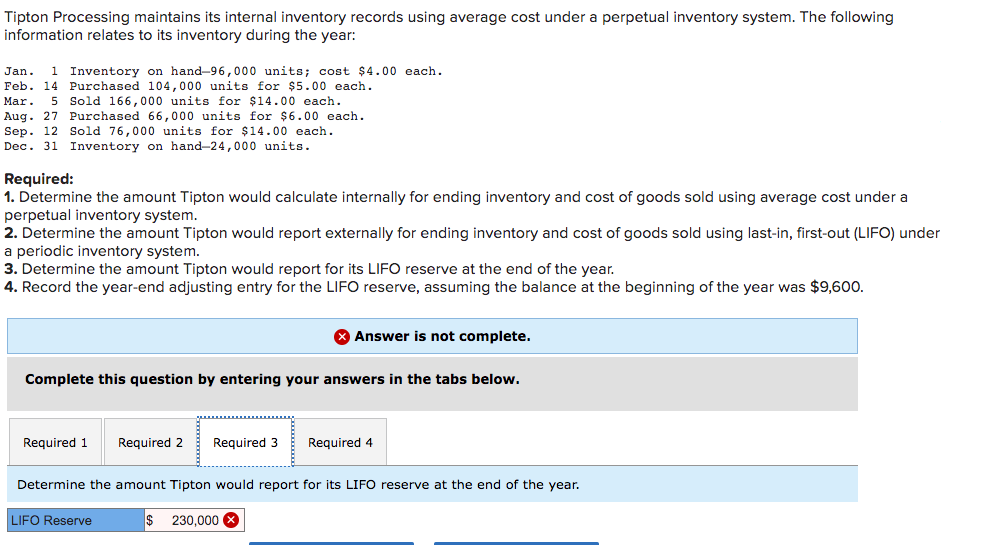 Solved Record the year-end adjusting entry for the LIFO | Chegg.com