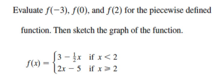 Solved Evaluate f(-3), f(0), and f(2) for the piecewise | Chegg.com