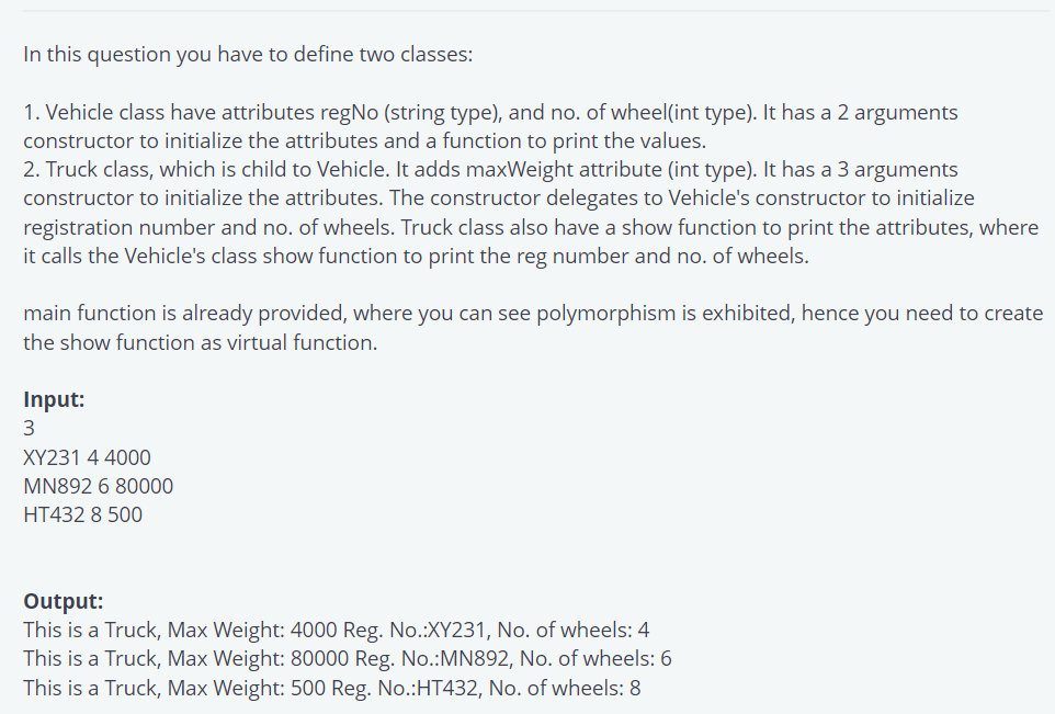 Solved In this question you have to define two classes: 1. | Chegg.com
