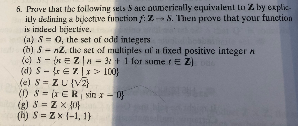 Solved 6. Prove that the following sets S are numerically | Chegg.com