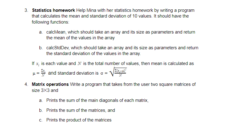 Solved 3. Statistics homework Help Mina with her statistics | Chegg.com