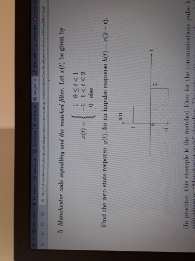 Solved 5 Manchester code signalling and the matched filter. | Chegg.com