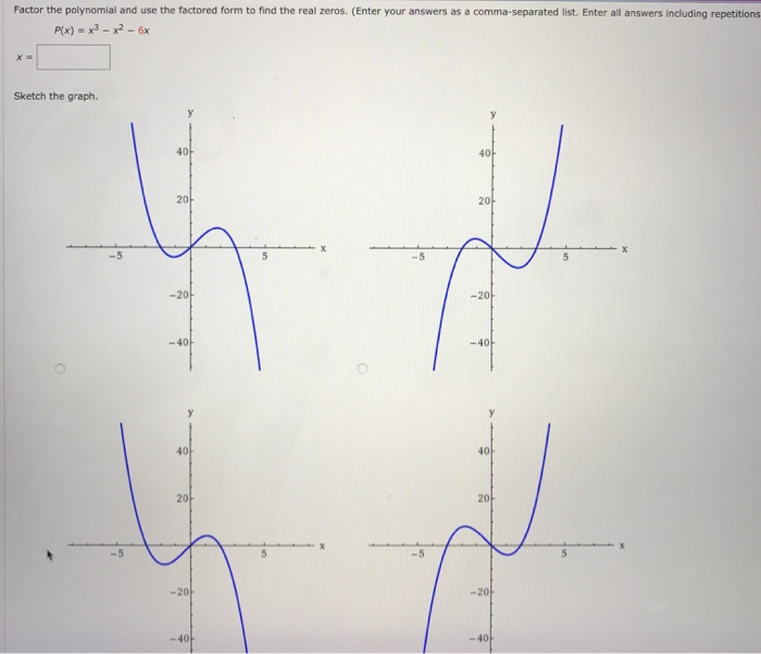 Solved Factor the polynomial and use the factored form to | Chegg.com