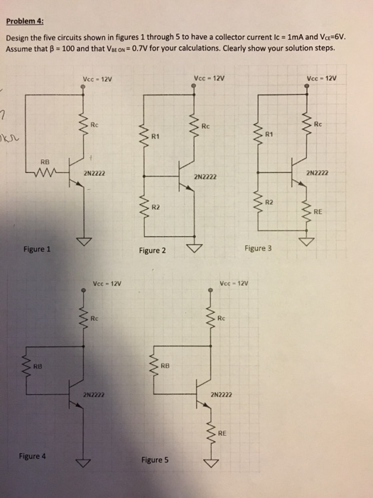 Solved Problem 4 Design the five circuits shown in figures 1 | Chegg.com