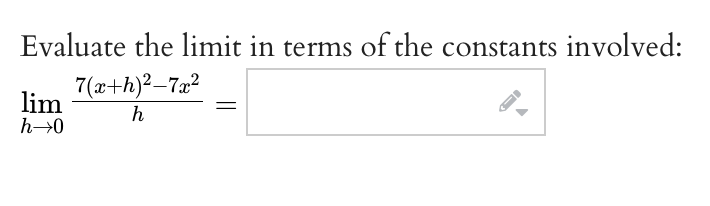 Solved Evaluate the limit in terms of the constants | Chegg.com