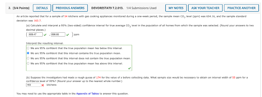 Solved 2. [3/4 Points] DETAILS PREVIOUS ANSWERS DEVORESTAT9 | Chegg.com