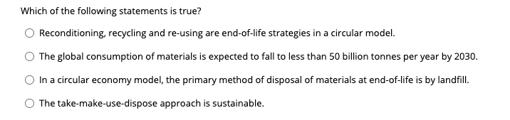 Solved Which of the following statements is true? | Chegg.com