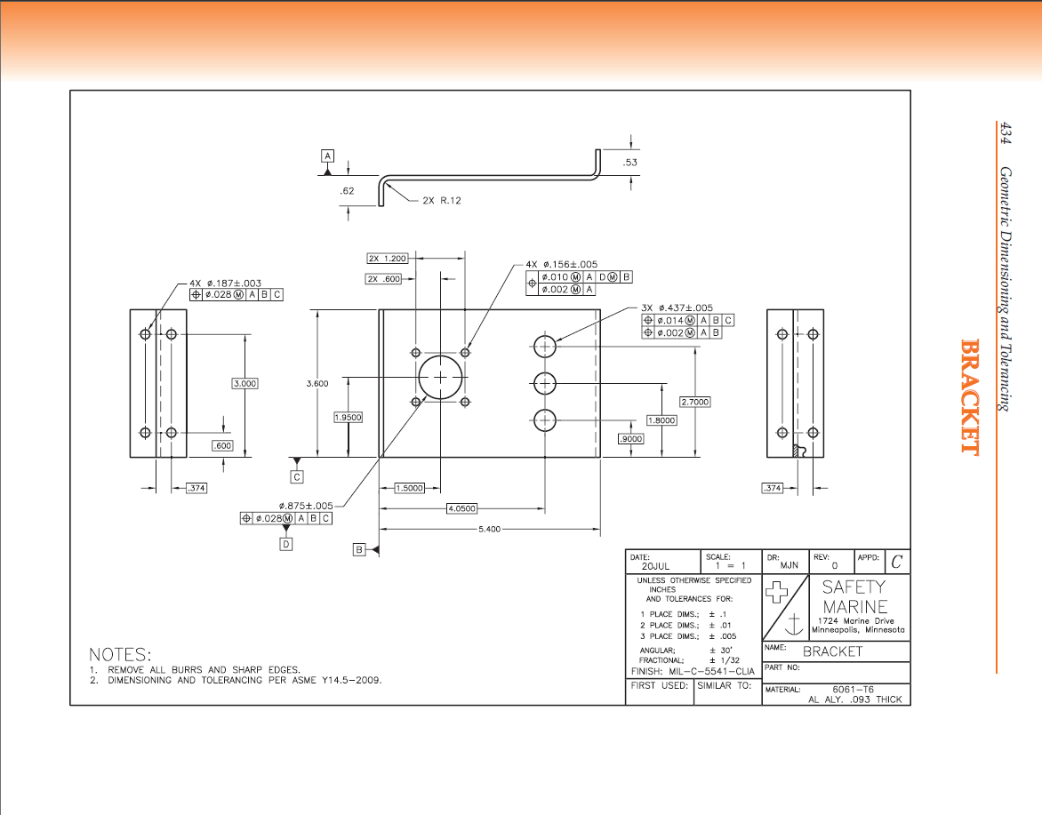 NOTES: 1. REMOVE ALL BURRS AND SHARP EDGES. 2. | Chegg.com