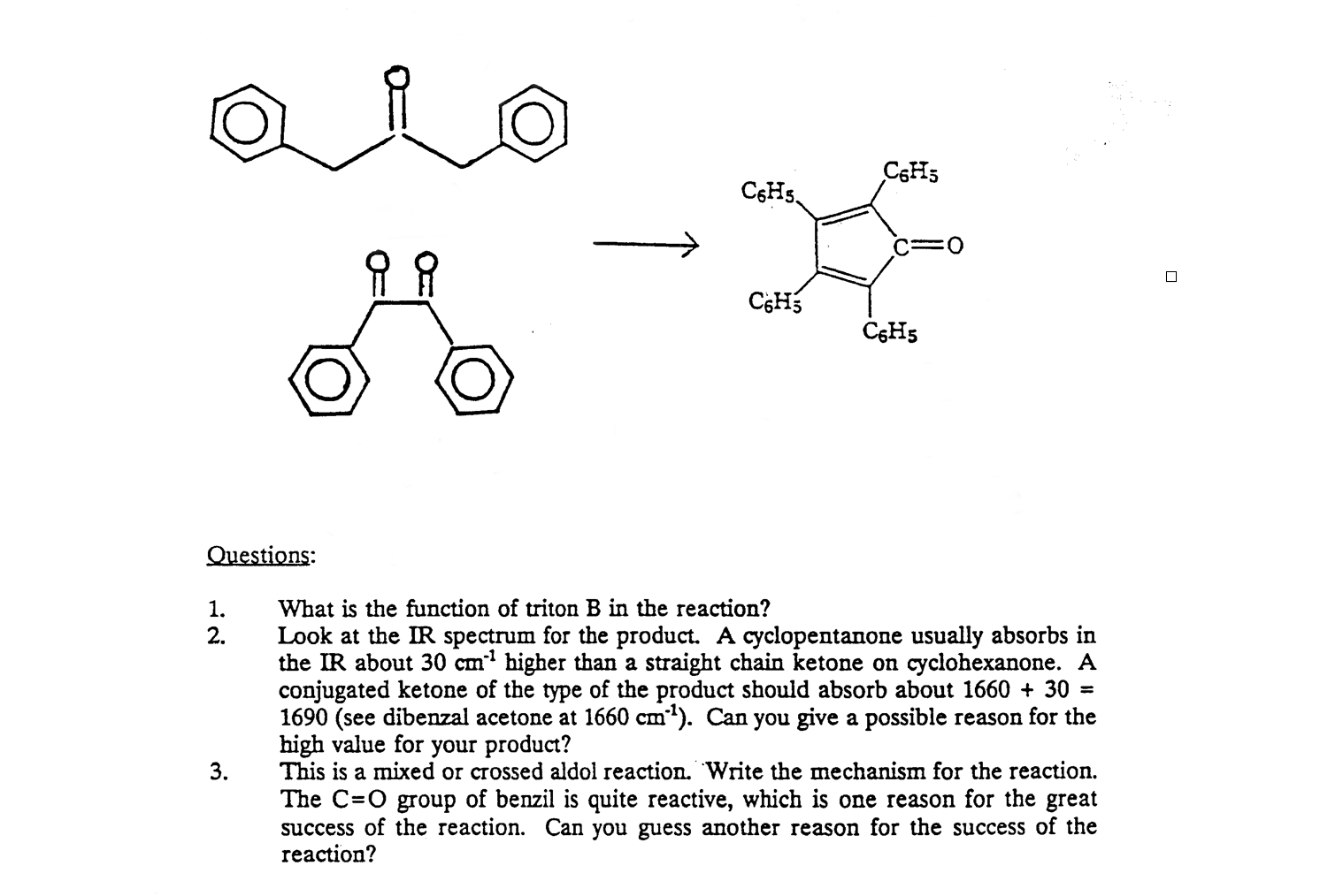 Solved CSH; CsHs CO 요요 CóHš C6H5 Questions: 1. 2. What is | Chegg.com