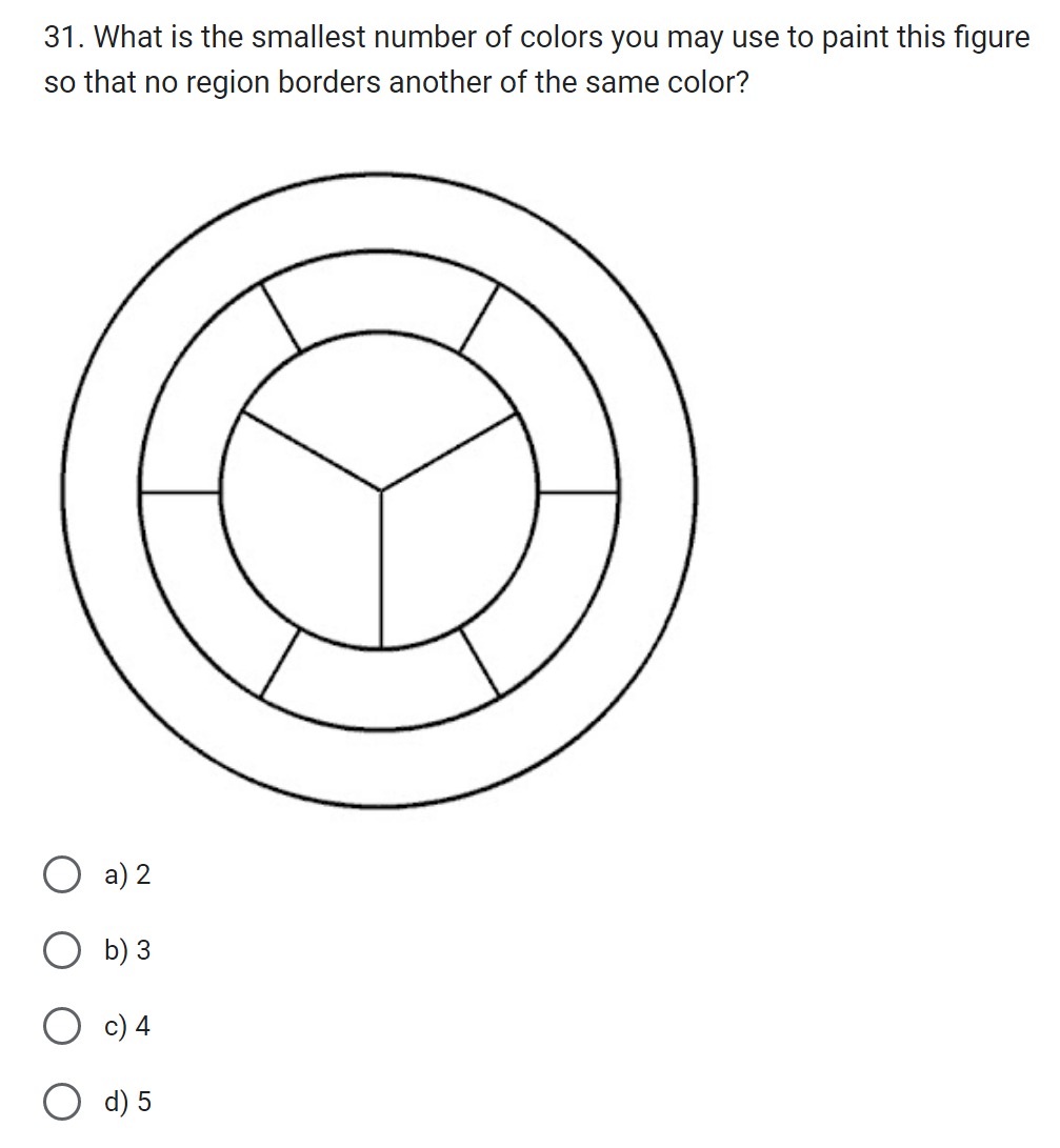 Solved 31. What is the smallest number of colors you may use | Chegg.com
