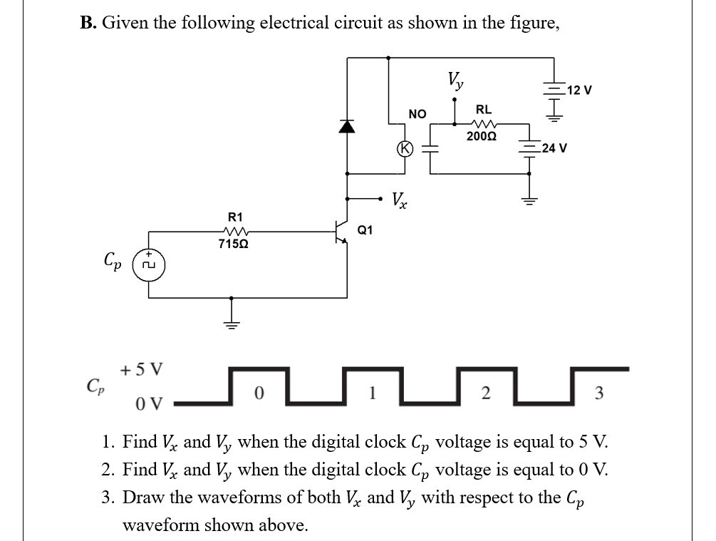 Solved B. ﻿Given the following electrical circuit as shown | Chegg.com
