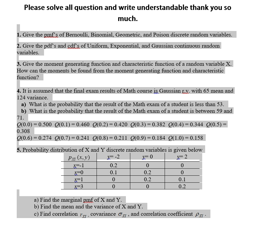 Solved Please solve all question and write understandable | Chegg.com