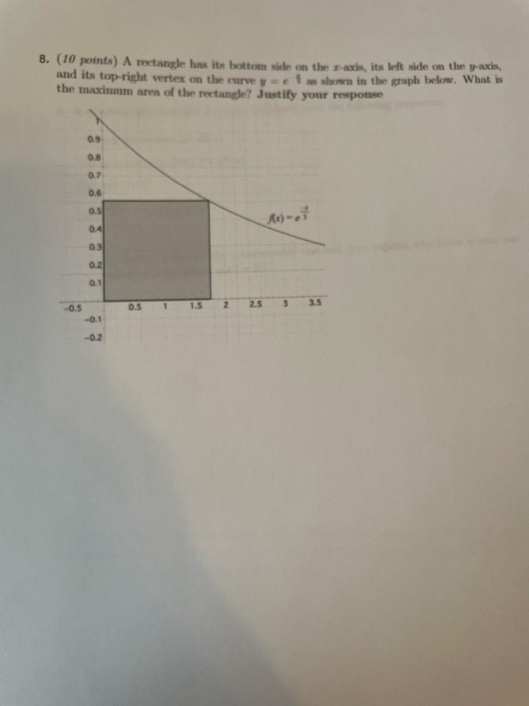 Solved 8. ( 10 points) A rectangle has its bottom side on | Chegg.com
