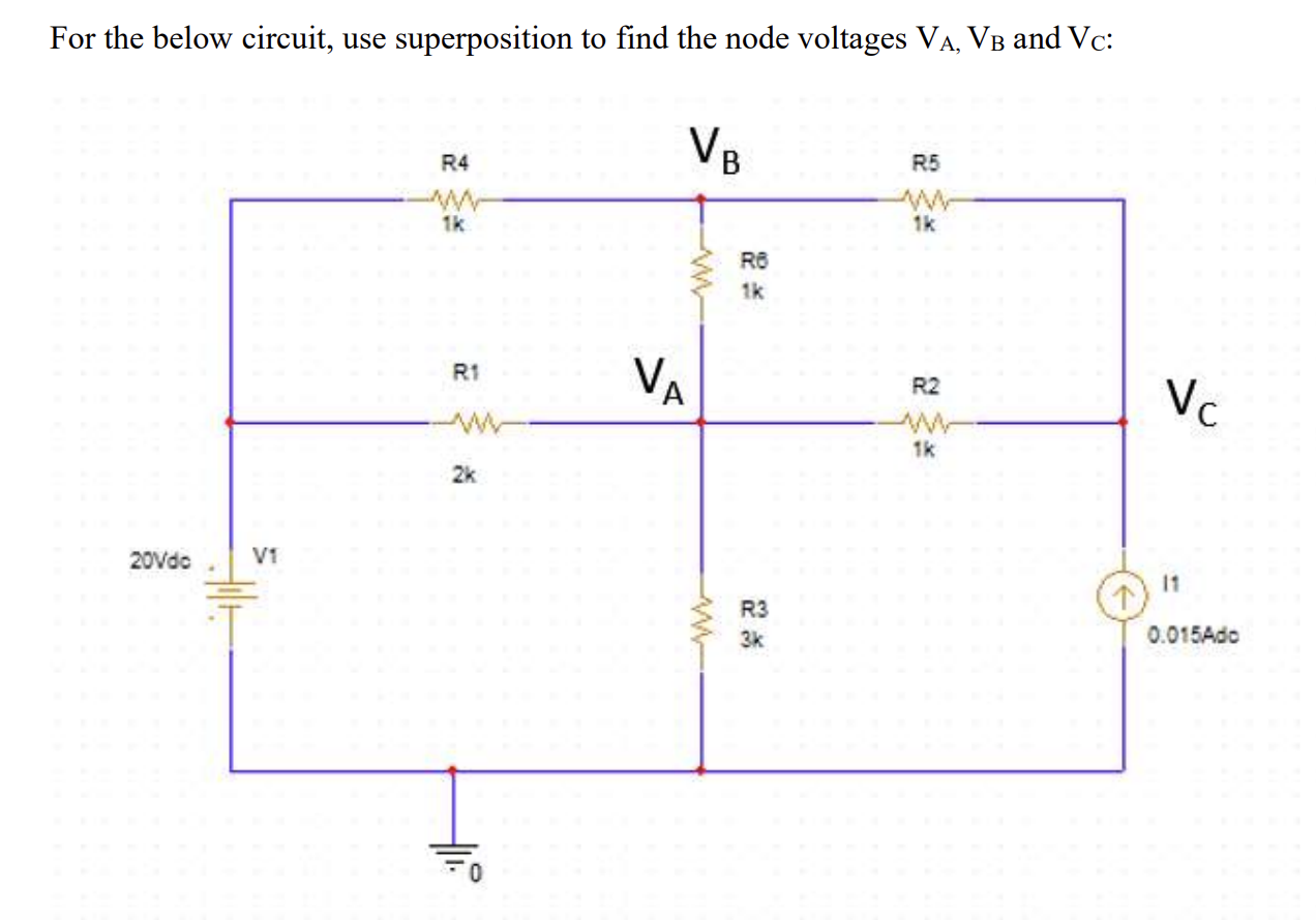 Solved For the below circuit, use superposition to ﻿find the | Chegg.com