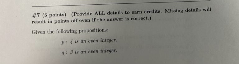 Solved \#7 (5 points) (Provide ALL details to earn credits. | Chegg.com