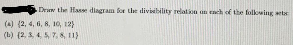 Solved Draw the Hasse diagram for the divisibility relation | Chegg.com