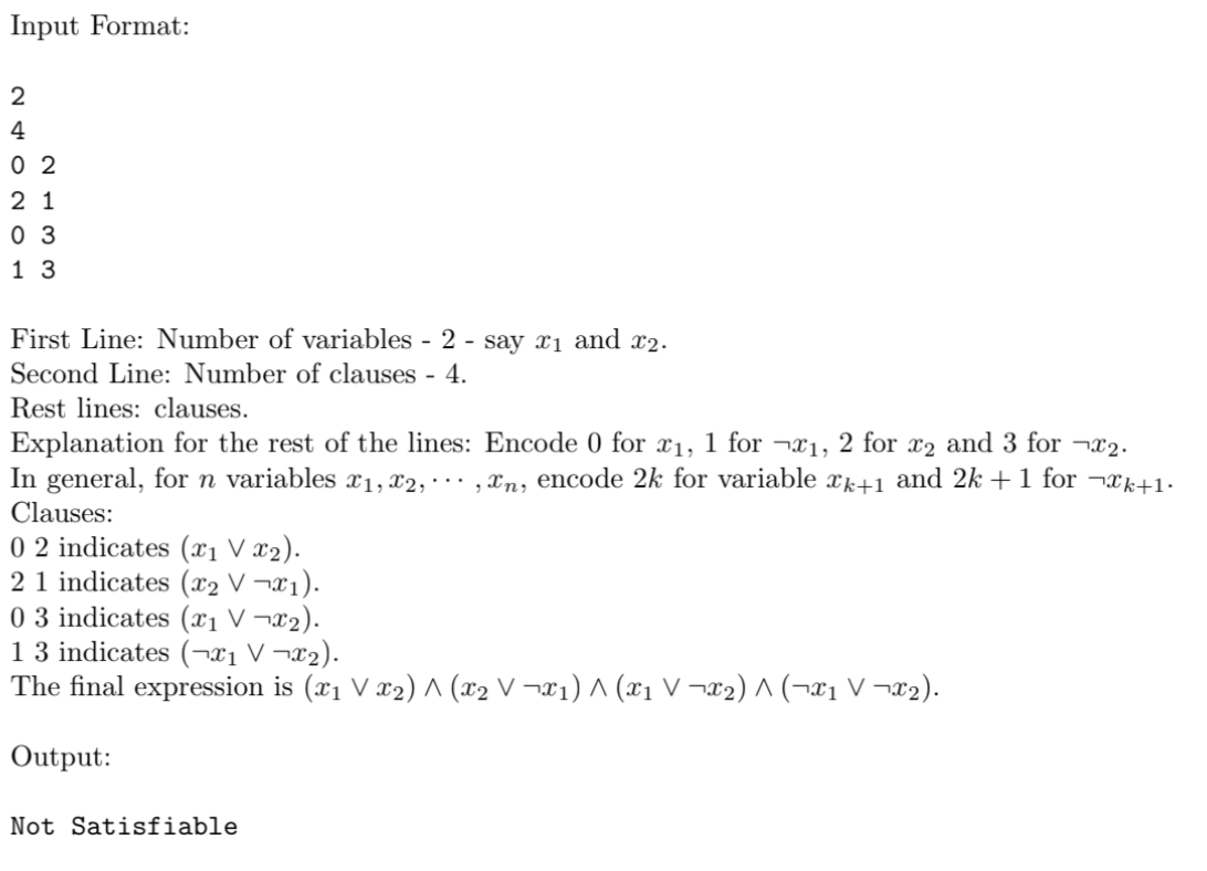 Solved Write a code to solve 2-SAT problem. Use python 3. | Chegg.com