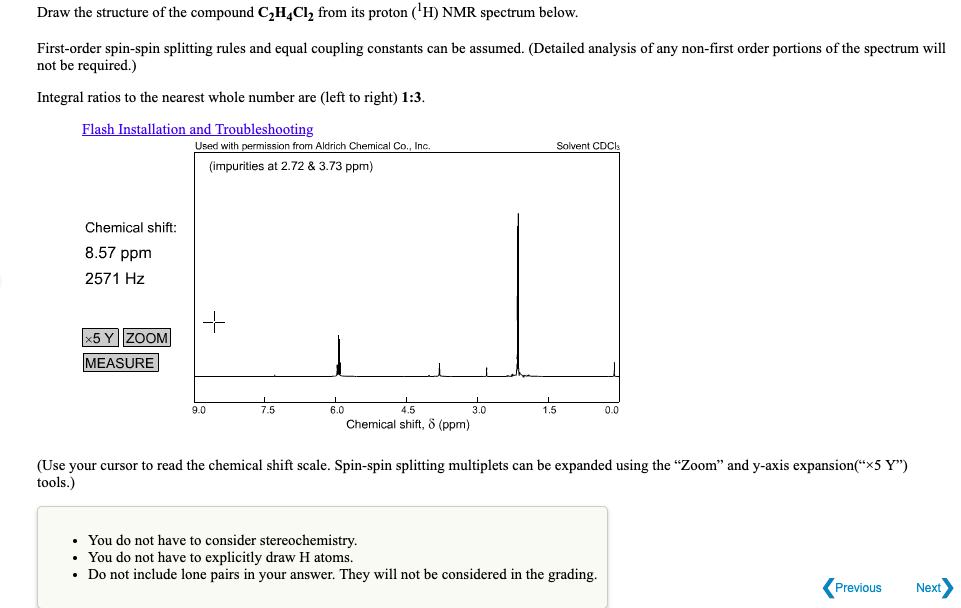 Solved Draw the structure of the compound C2H4C12 from its | Chegg.com