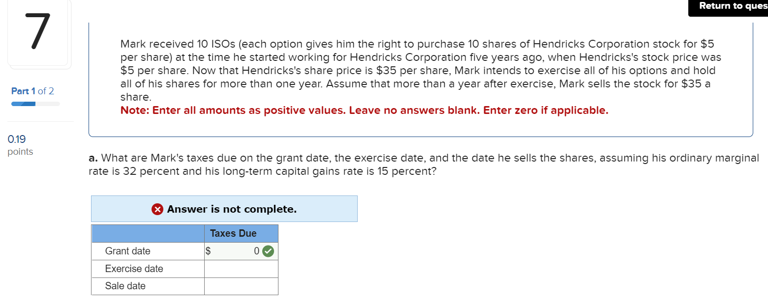 Solved Mark received 10 ISOs (each option gives him the | Chegg.com