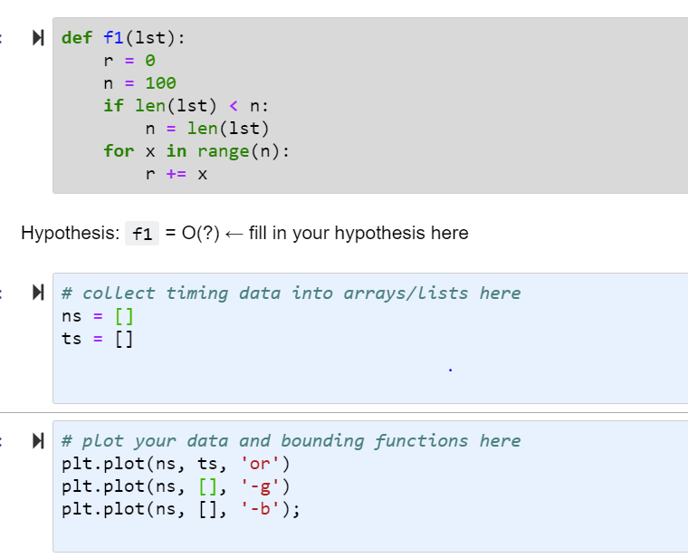 Solved For the function provided in the first cell of each | Chegg.com