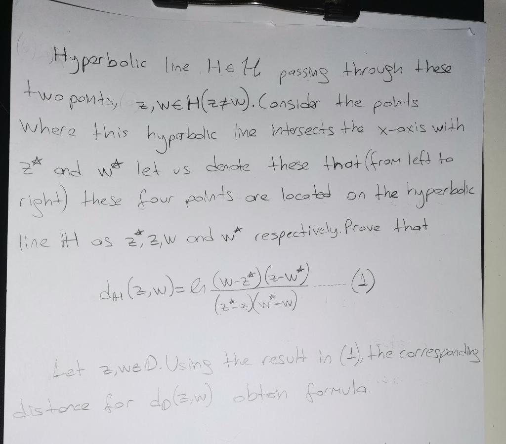 passing through these Hyperbolic line. Helli two | Chegg.com