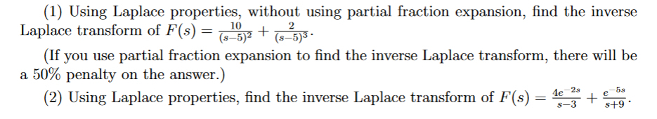 Solved Solve without partial fraction | Chegg.com