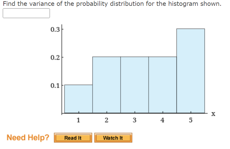 Solved Find the variance of the probability distribution for | Chegg.com
