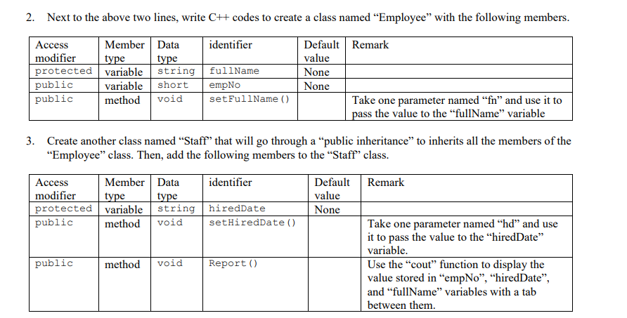 Solved 2 Next To The Above Two Lines Write Ch Codes To