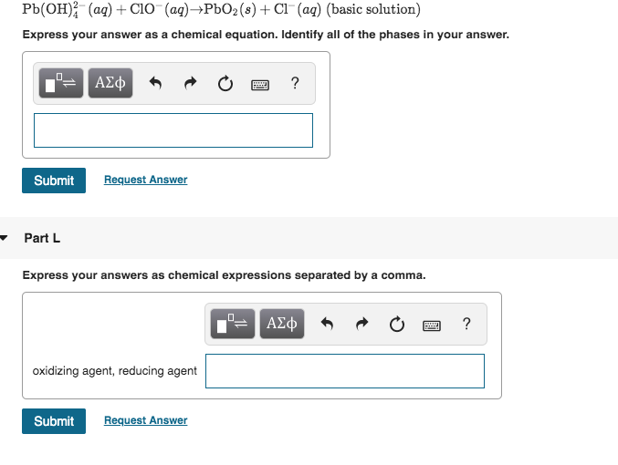 Solved Pb(OH)2 (aq) + CIO (aq) +PbO2 (s) + Cl(aq) (basic | Chegg.com