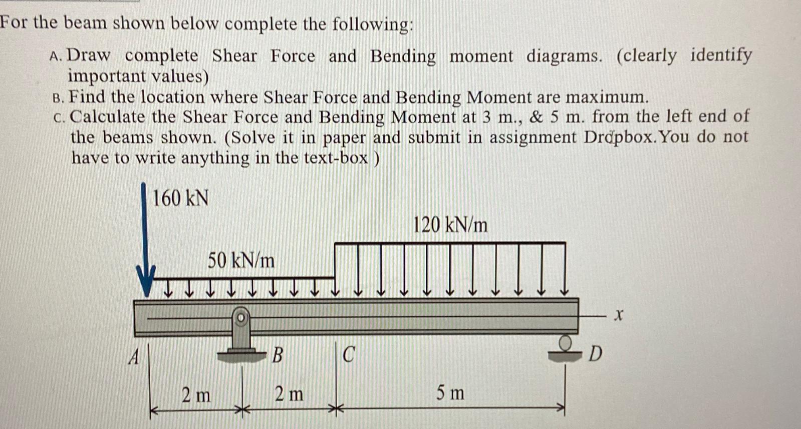 Solved For the beam shown below complete the following:A. | Chegg.com