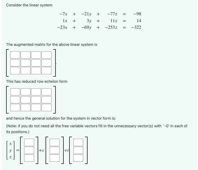 Solved Consider the linear system | Chegg.com