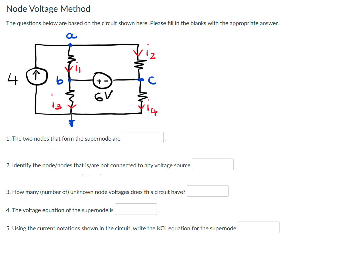 Solved Node Voltage Method The questions below are based on | Chegg.com