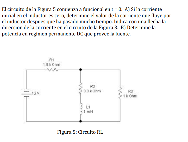 Solved El circuito de la Figura 5 comienza a funcional en t | Chegg.com