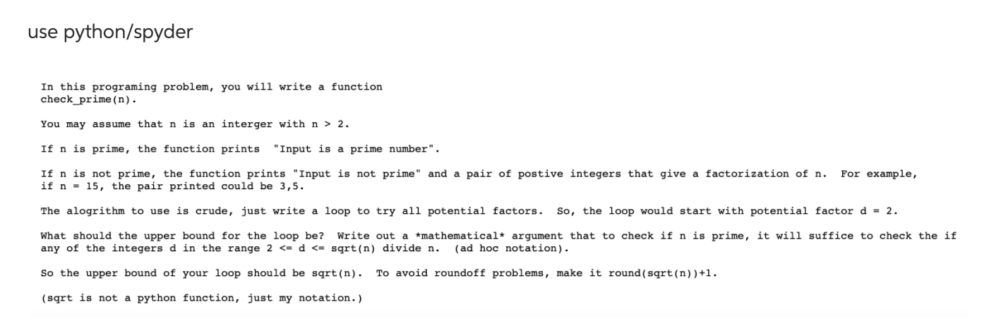Solved use python/spyder In this programing problem, you | Chegg.com