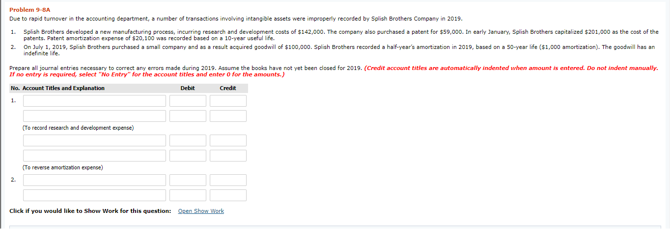 Solved Problem 9-8A Due to rapid turnover in the accounting | Chegg.com