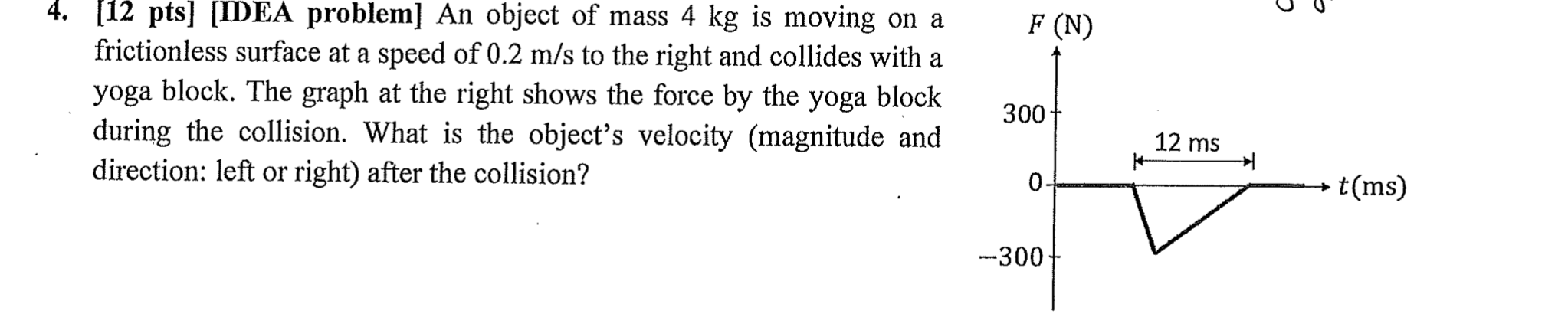 Solved An Object Of Mass 4 Kg Is Moving On A Frictionless