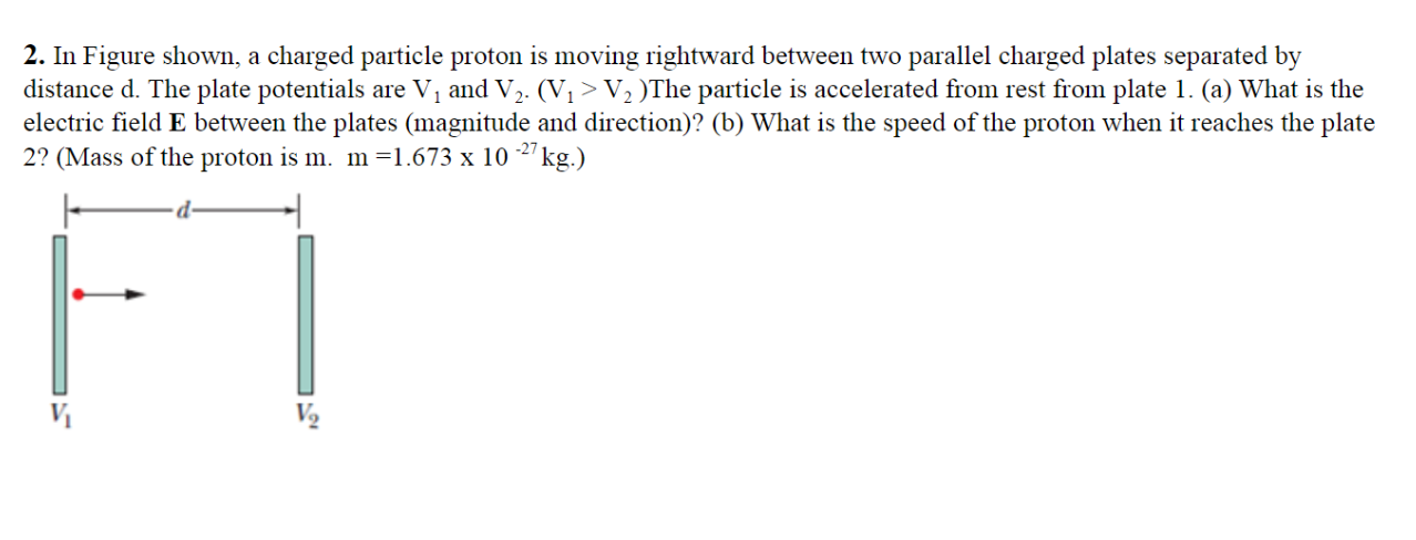 Solved . 2. In Figure shown, a charged particle proton is | Chegg.com