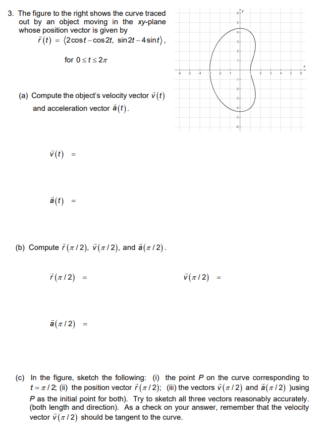 Solved 3. The figure to the right shows the curve traced out | Chegg.com