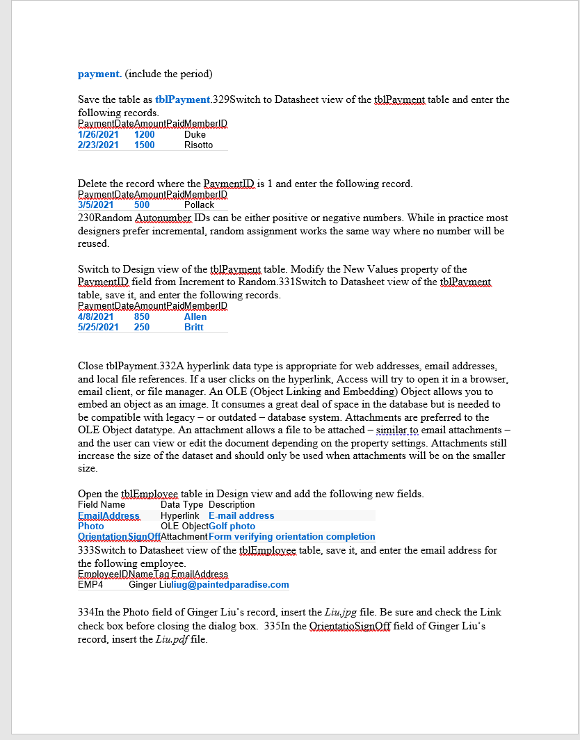 Open the downloaded Access file named | Chegg.com
