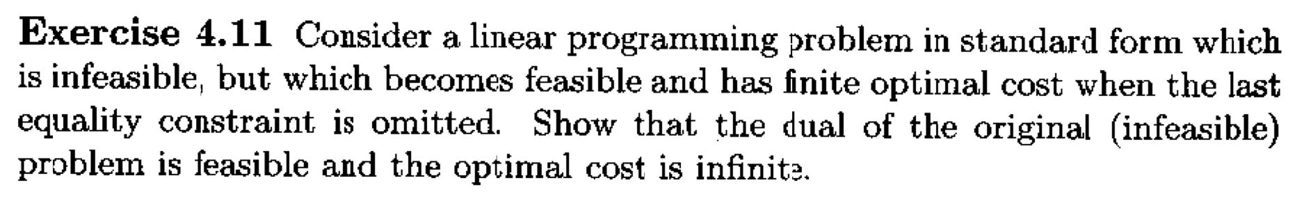 Solved Exercise 4.11 Consider a linear programming problem | Chegg.com