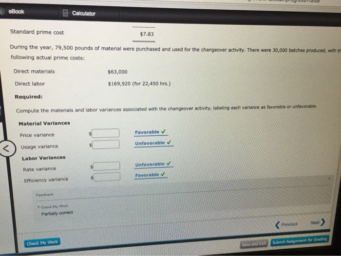 Solved eBook Calculator Materials and Labor Variances | Chegg.com
