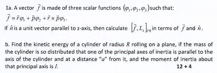 Solved 1a. A vector is made of three scalar functions | Chegg.com