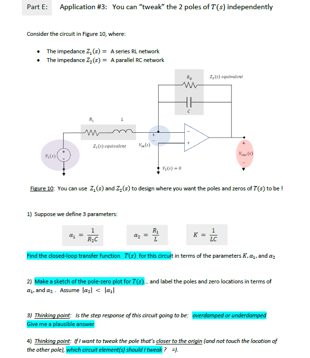 Solved Part E: Application #3: You can "tweak” the 2 poles | Chegg.com