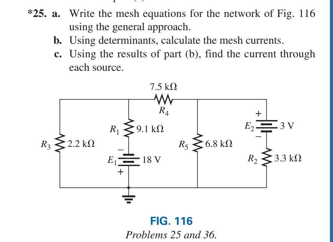 Solved *25. a. Write the mesh equations for the network of | Chegg.com