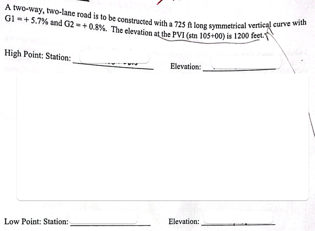Solved A two-way, two-lane road is to be constructed with a | Chegg.com