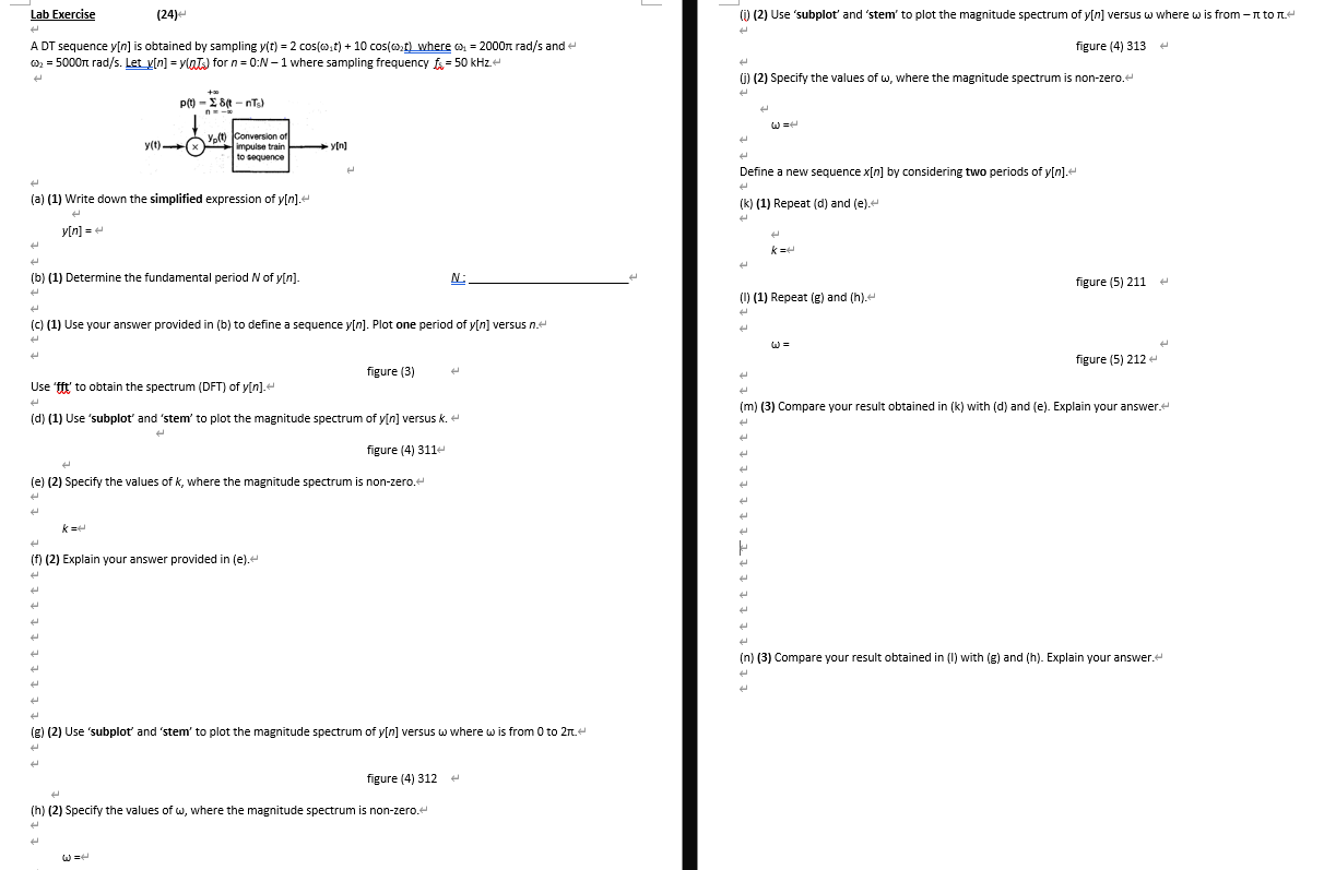Solved Lab Exercise 24 D 2 Use Subplot And Stem To