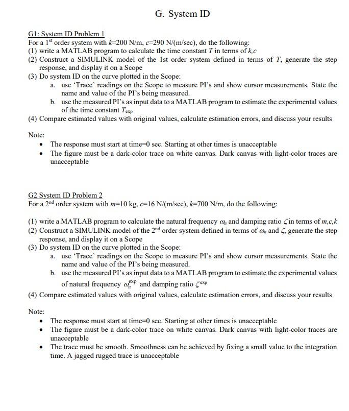Solved B. Response of 1st Order Systems For k=200 N/m, c=290 | Chegg.com